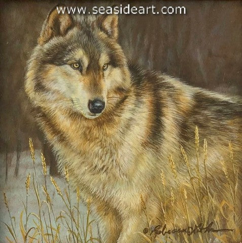 Snow Stalking (Wolf) - Seaside Art Gallery