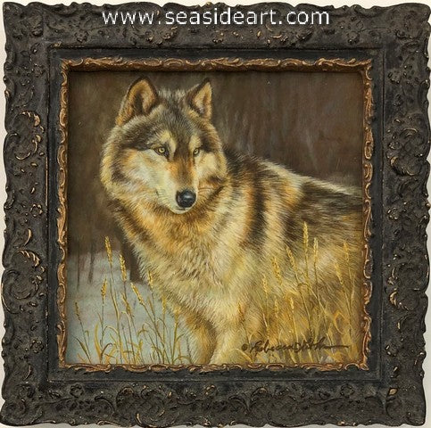 Snow Stalking (Wolf) - Seaside Art Gallery